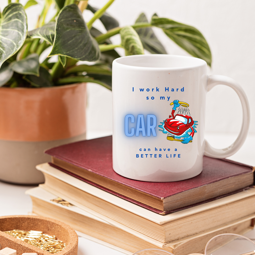 'I Work Hard' Funny Motivational Ceramic Mug - Perfect Gift for Coffee ...